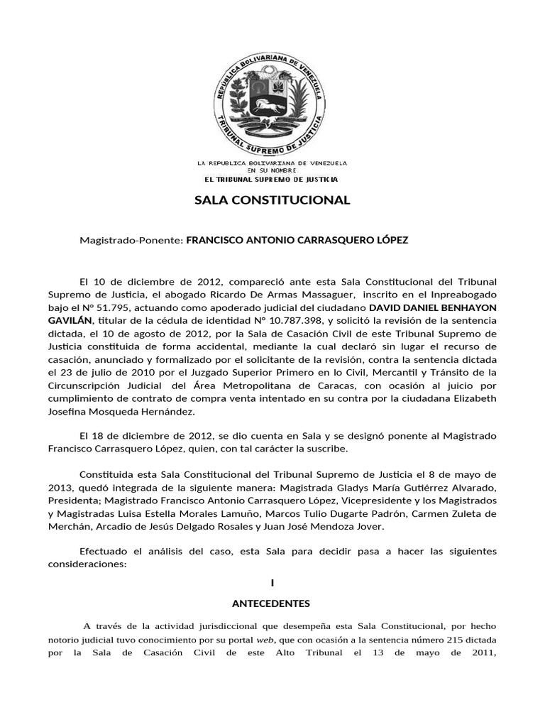 Sentencia 11 1006 Sala Constitucional Vicio De Incongruencia Negativa