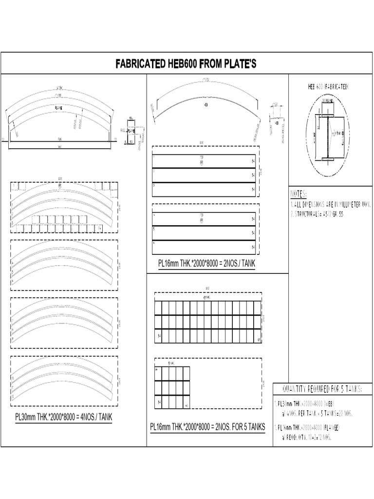 Heb 600_cutting Layout From Plates | PDF
