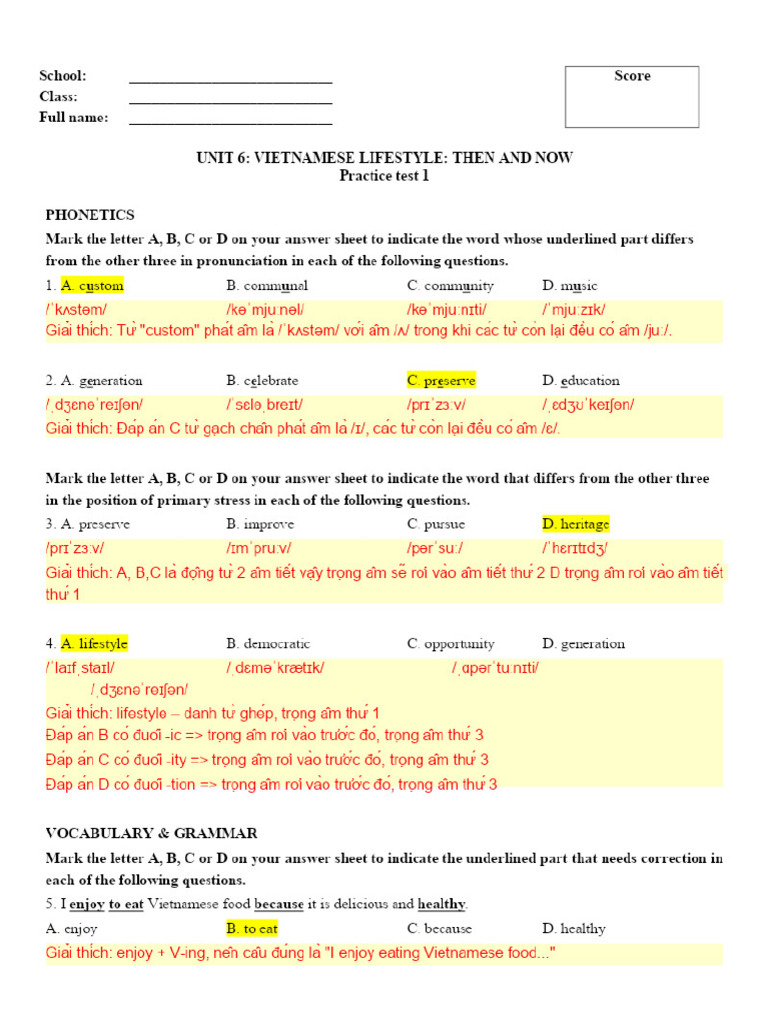 G9 Practice Test 1 Unit 6 Gv Docx 1600 Pdf Gdrive Vip Pdf