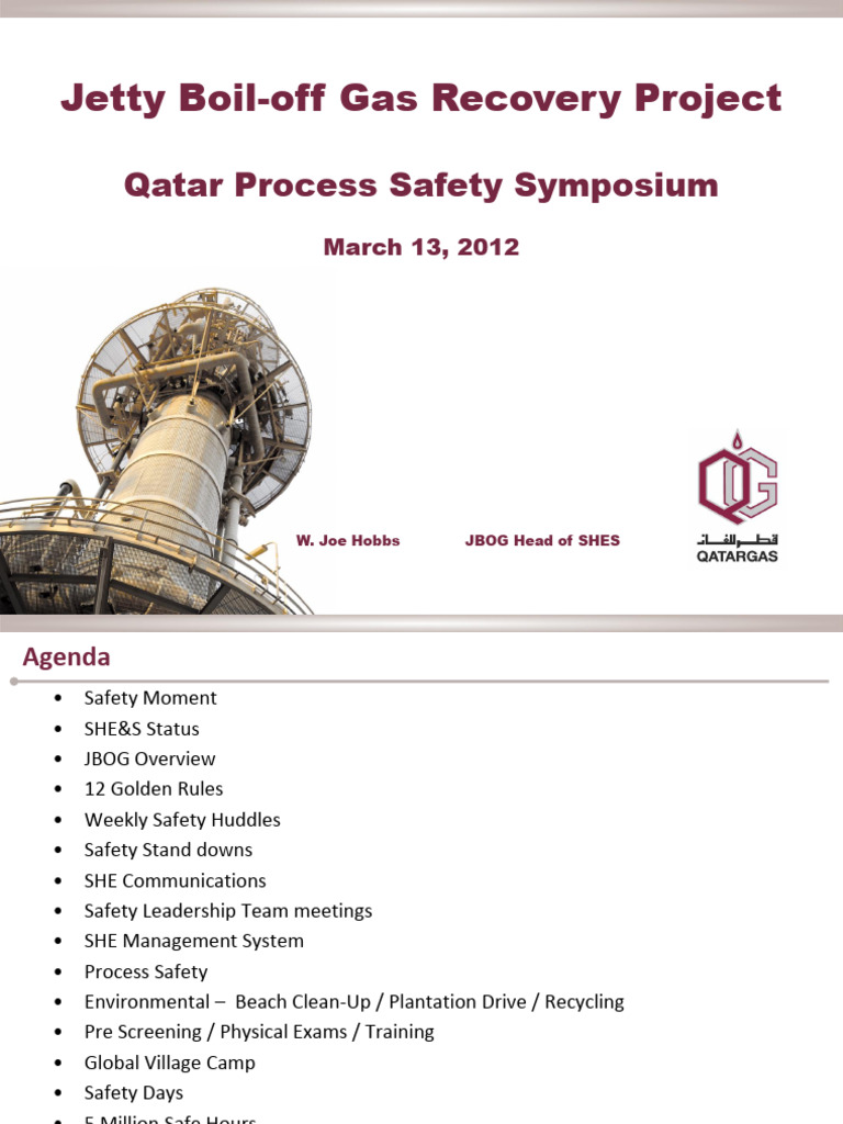 Jetty Boil-off Gas Safety Overview | PDF | Occupational Safety And ...