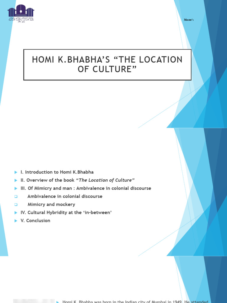 EDITED 1 Homi K.Bhabha's (The Location of Culture) | PDF