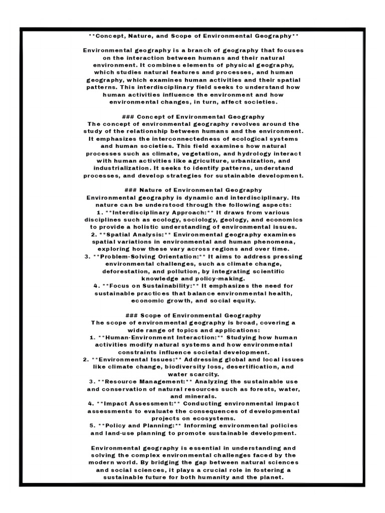Environmental Geography | PDF