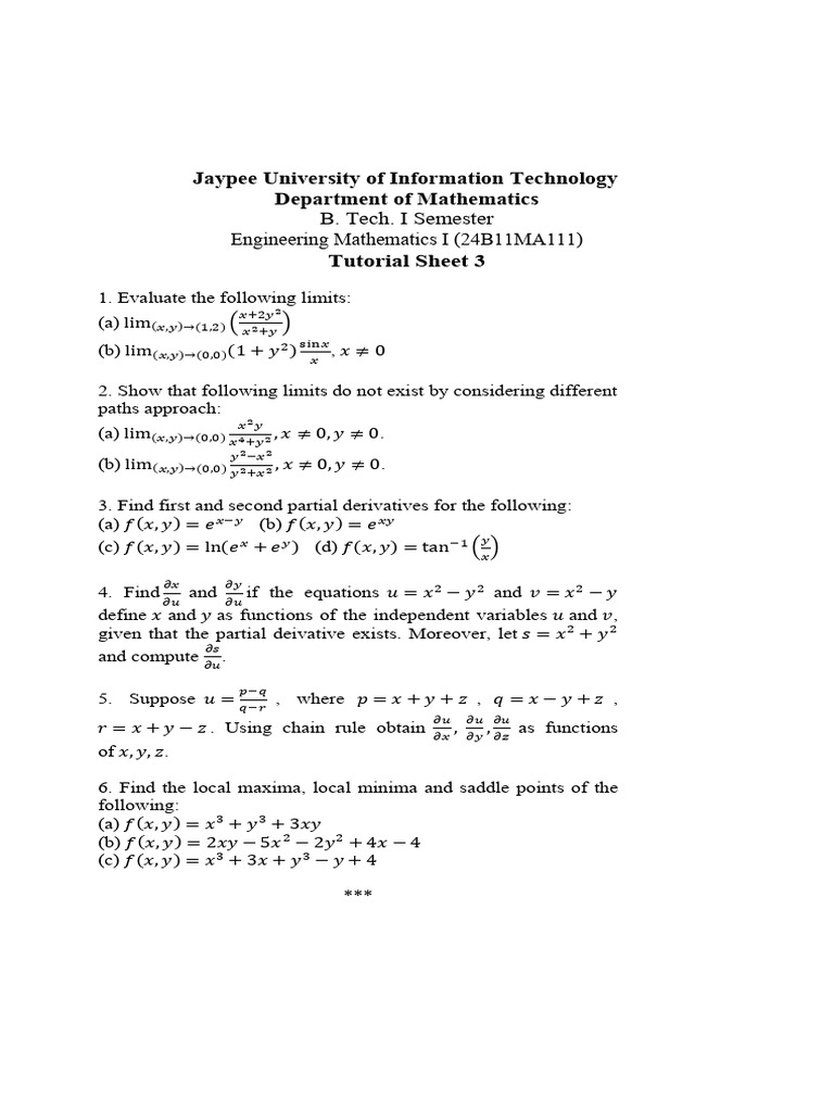 TS3 | PDF | Derivative | Mathematical Relations