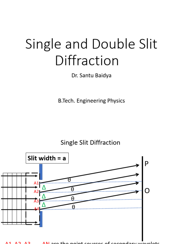 Single and Double Slit Diffraction-SB_94b90eafab39f592ec14ede0f822cbf1 | PDF | Diffraction | Waves