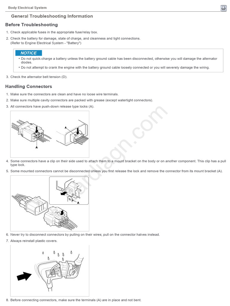 Car Electrical System Troubleshooting | PDF | Electrical Connector ...