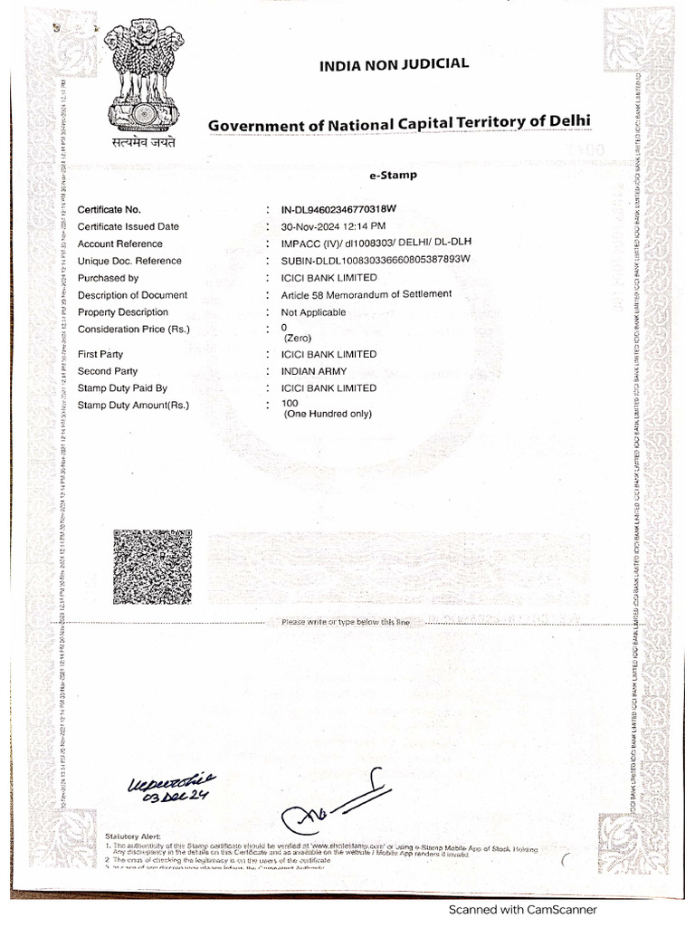 Indian Army MOU | PDF