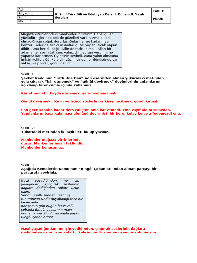 TDE 9 1 2 Yeni Sistem Yazılıhavuzu | PDF