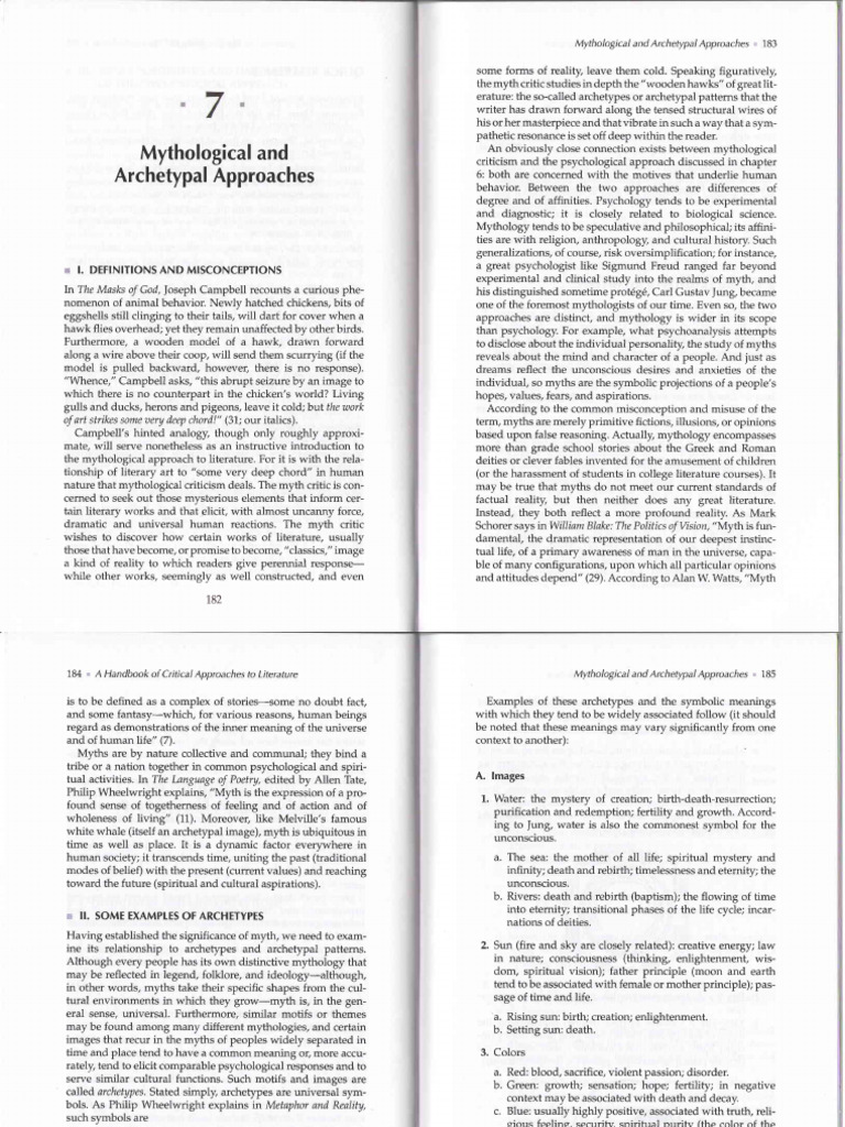 Mythological and Archetypal Approaches Wilfred Guerin Critical ...