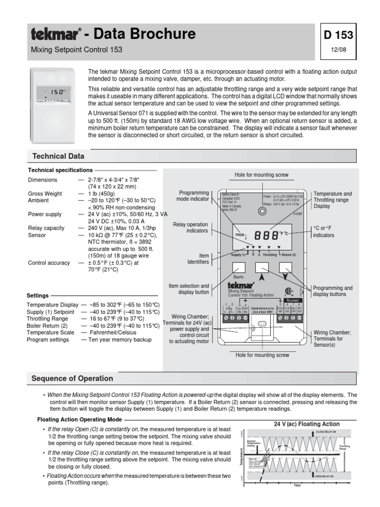 Tekmar 153_d_06 | PDF | Electrical Engineering | Electricity