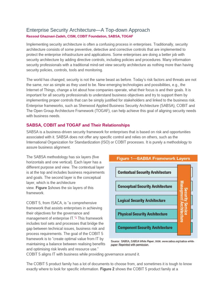 Enterprise Security Architecture | PDF | Computer Security | Security