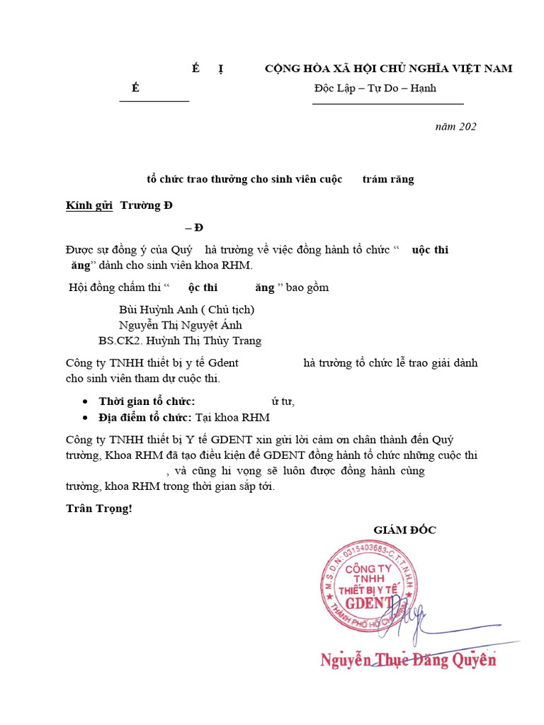 TB Thông Báo Trao Thư NG Cu C Thi Kulzer | PDF