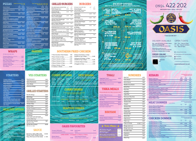 Oasis Restaurant Menu 24 Compressed | PDF | Hamburgers | Kebab