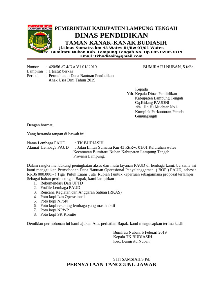 Usulan Bop 2018 | PDF