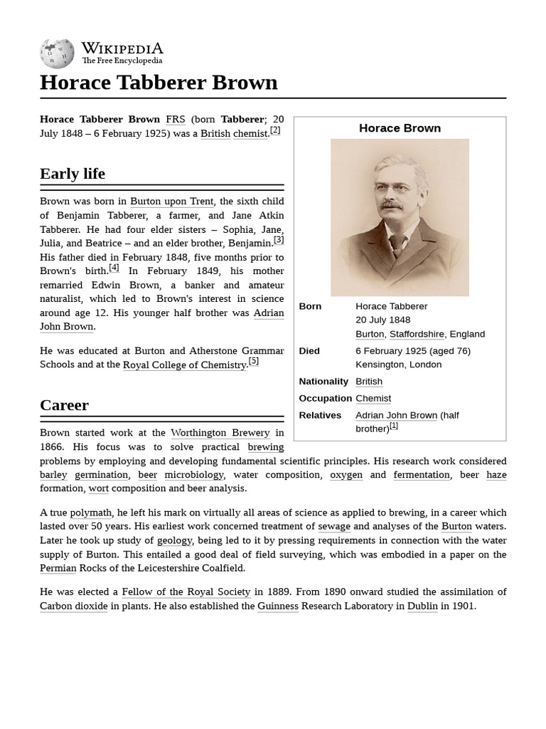 Horace Tabberer Brown | PDF | Fermented Drinks | Brewing