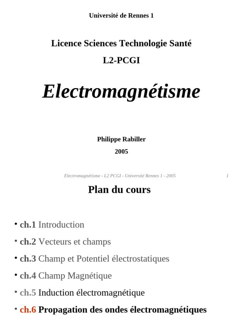Electromag Pcgi2 ch6 | PDF | Équations de Maxwell | Électromagnétisme
