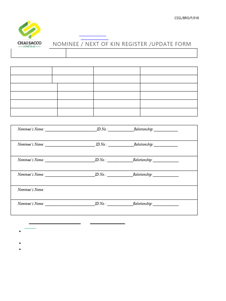 NOMINEES UPDATE FORM | PDF