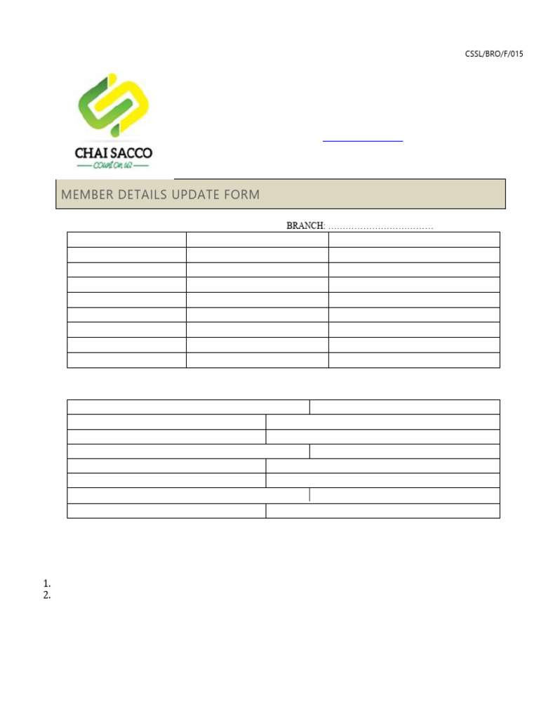 MEMBER DETAILS UPDATE FORM | PDF