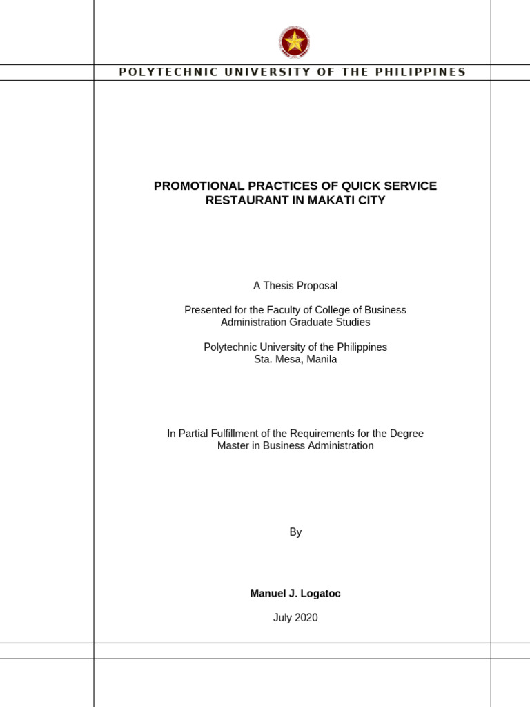 Thesis - Chapter 1 - Introduction | PDF | Restaurants | Philippines