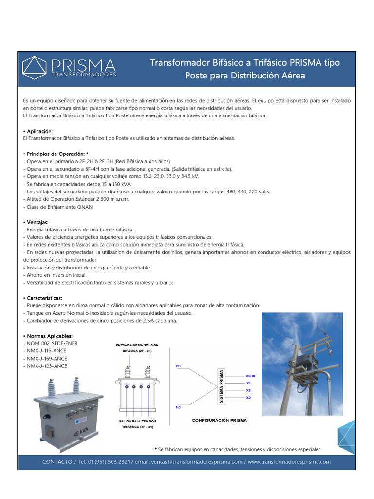 Catalogo PRISMA Poste | PDF | Transformador | Ingeniería de la Energía