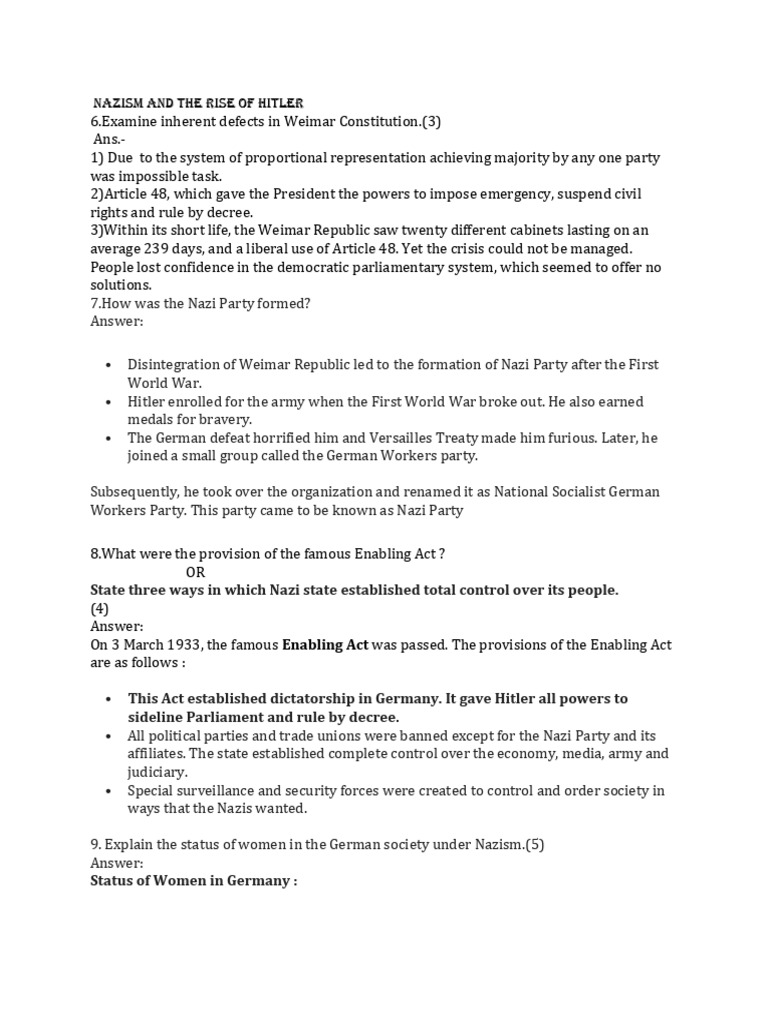 Rise of Hitler | PDF | Weimar Republic | Nazi Germany