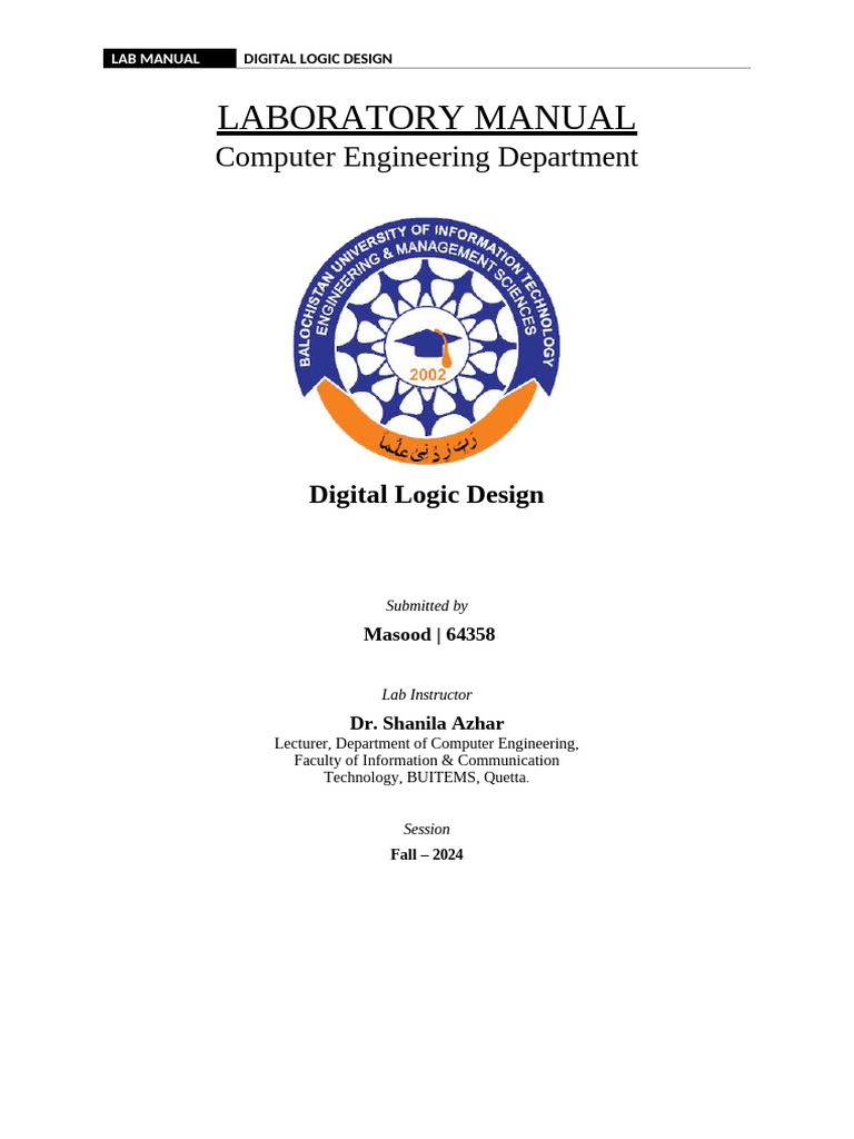 DLD Lab Manual | PDF