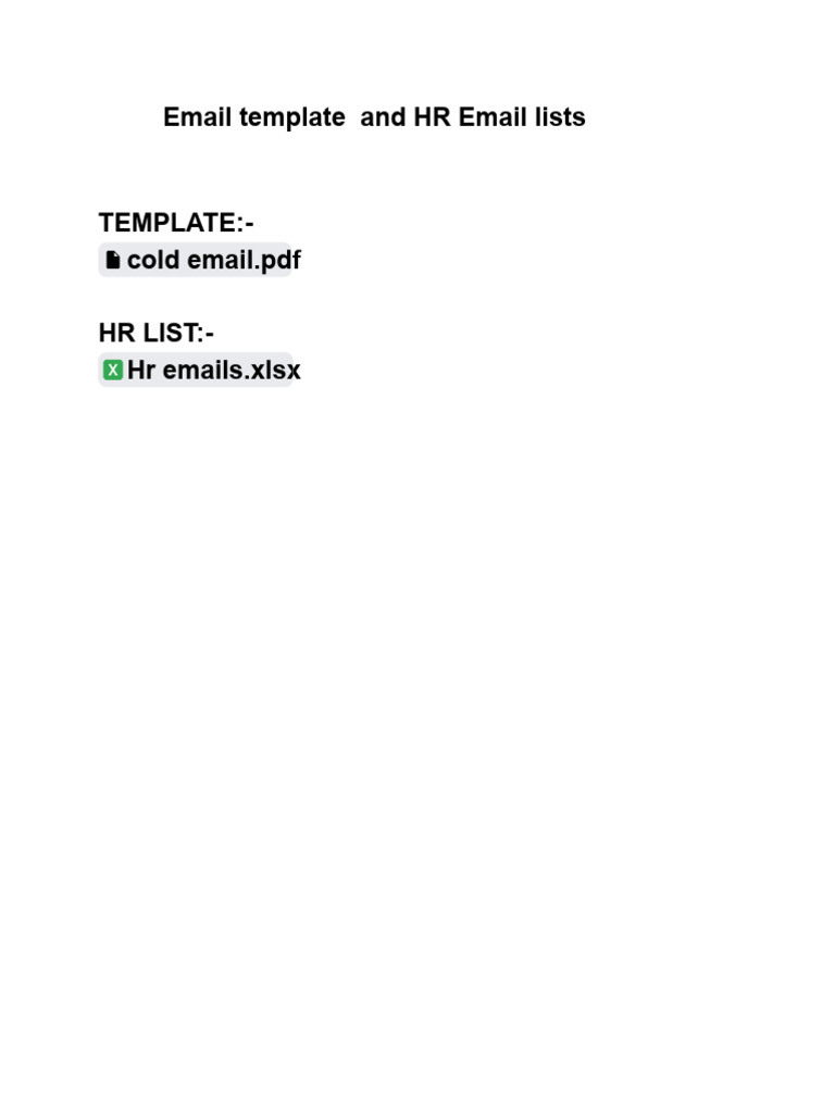 Email Template and HR Email Lists | PDF