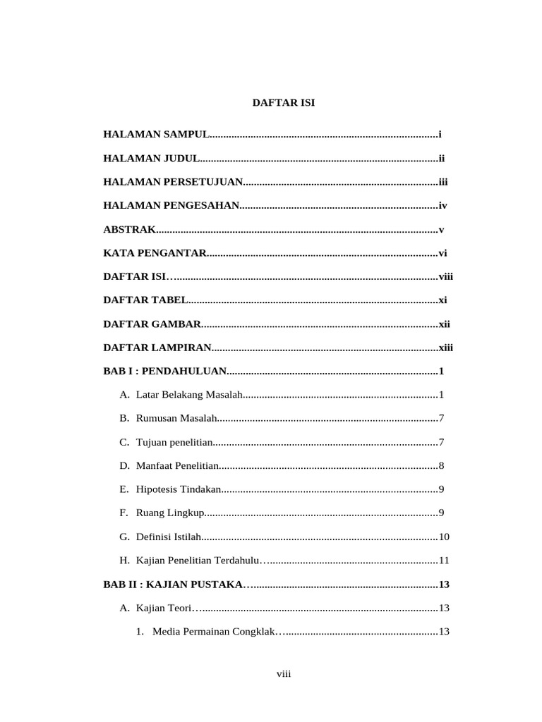 Contoh DAFTAR ISI PKP | PDF