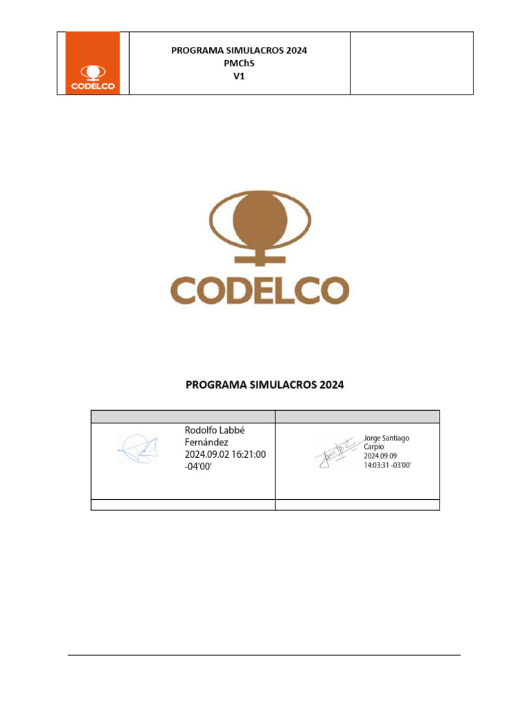 Programa Simulacros 2024 v1 | PDF