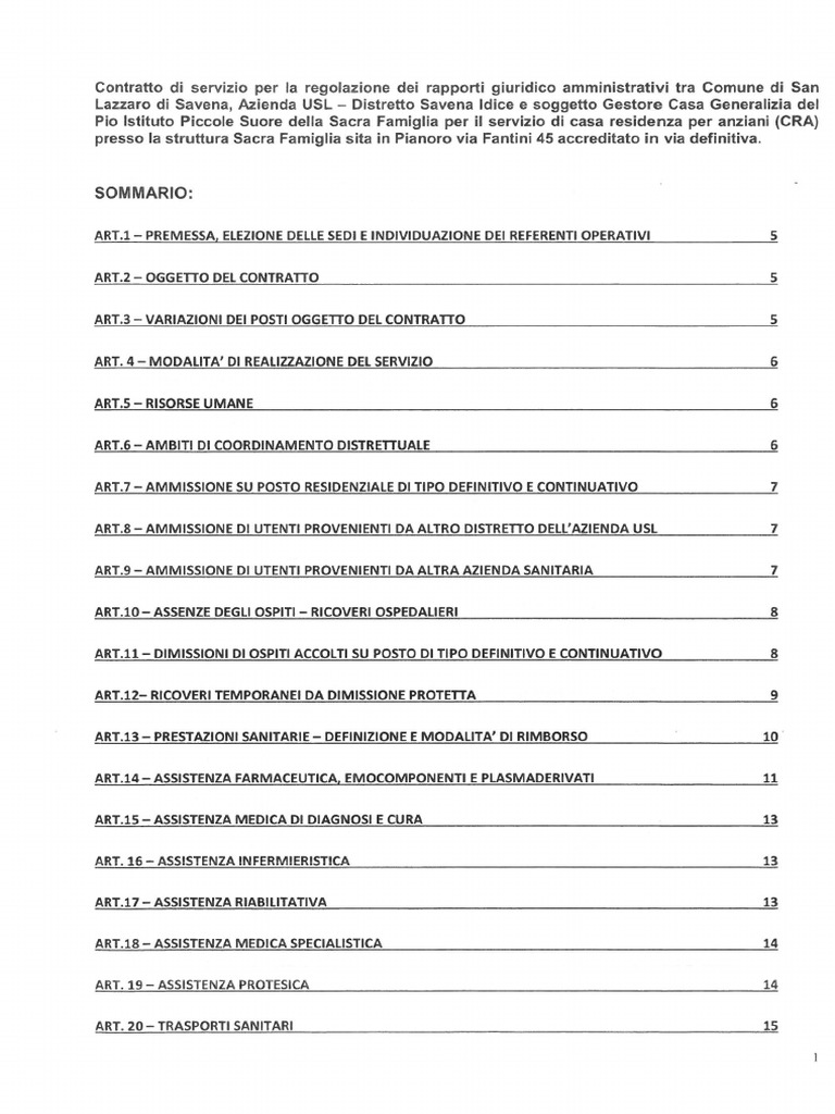 Contratto Di Servizio | PDF