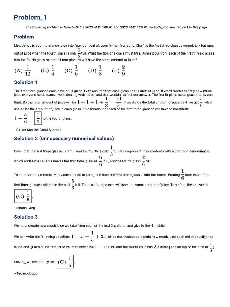 2023 AMC 10B Solutions | PDF | Factorization | Circle