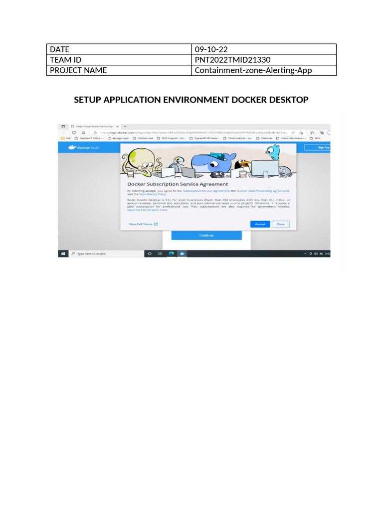 Setup Application Environment Docker Desktop | PDF