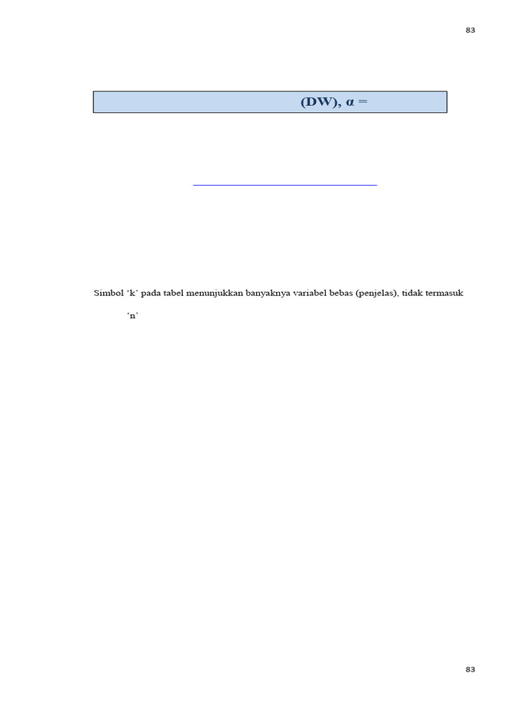 Tabel Durbin Watson | PDF