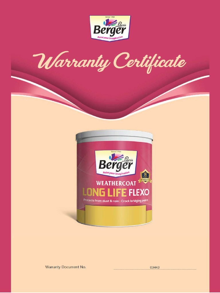 Warranty-Certificate-WeatherCoat-Long-Life-Flexo-03443 | PDF