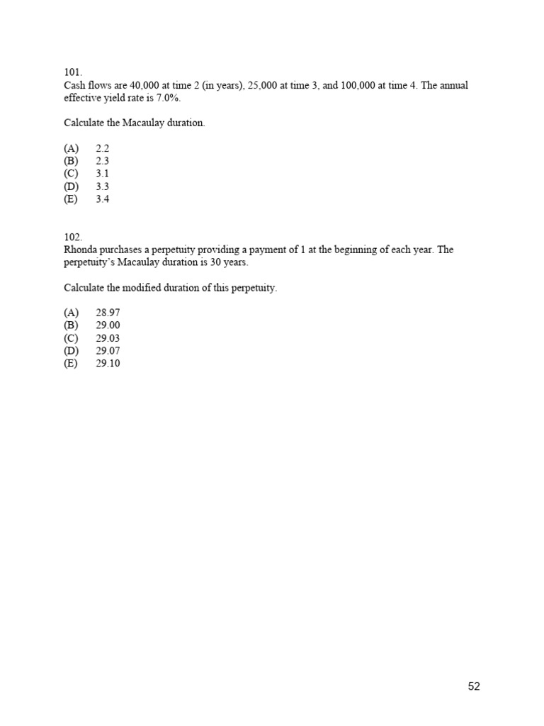 Sample FM 3 | PDF | Bonds (Finance) | Bond Duration