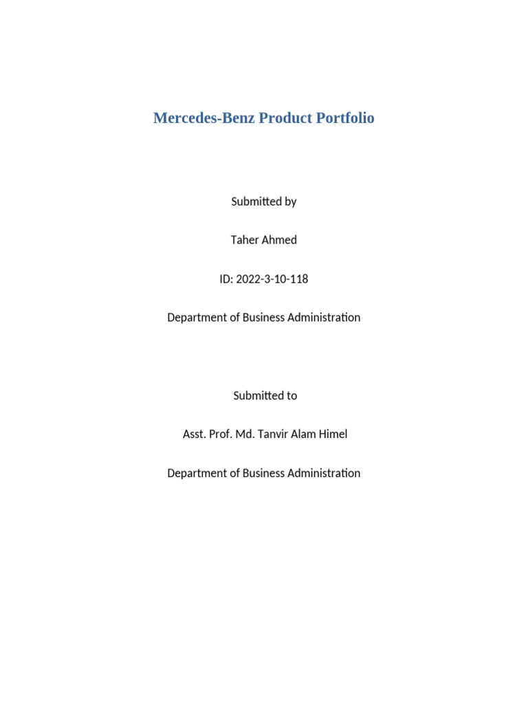 Mercedes-Benz Luxury Vehicle Overview | PDF