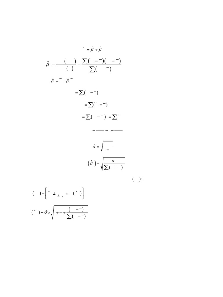 Formulas-simple regression | PDF