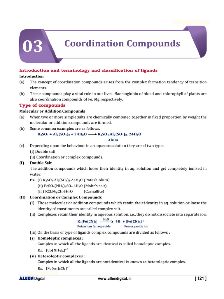 Coordination Compounds | PDF