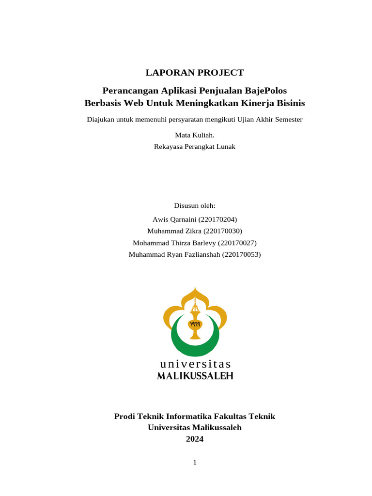 LAPORAN PROJECT | PDF