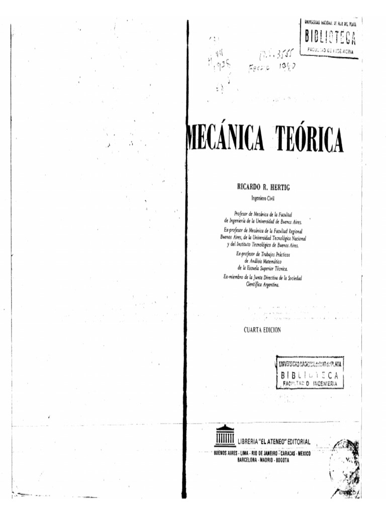 Hertig - Mecánica Teórica | PDF