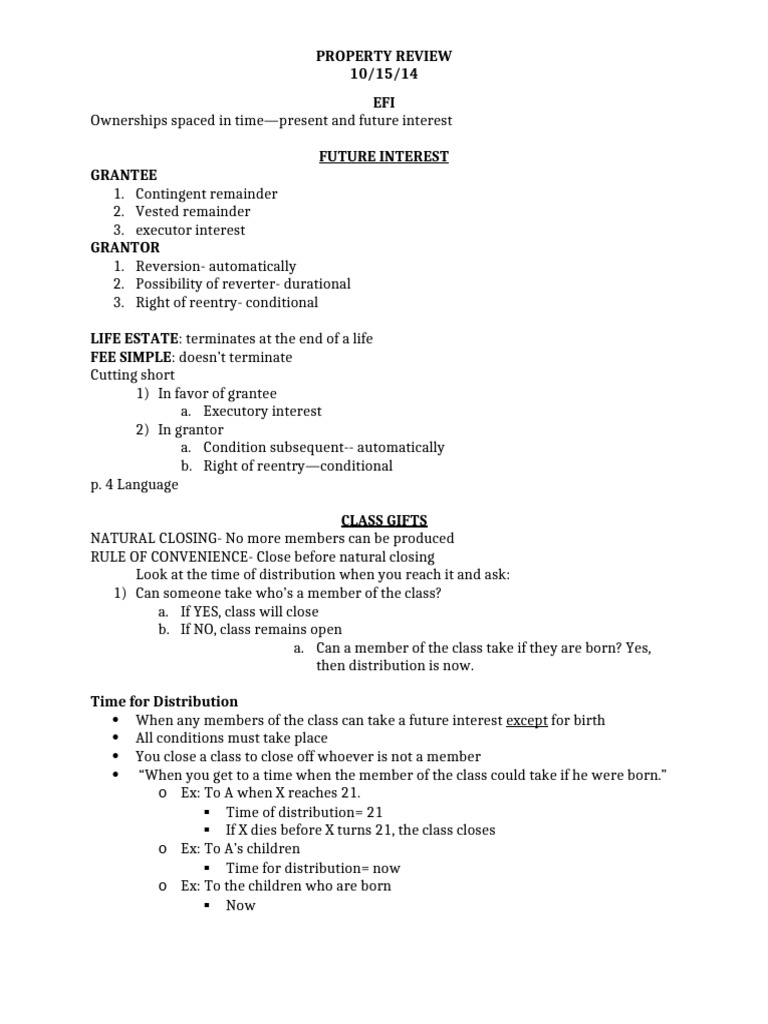 Review for Property | PDF | Wills And Trusts | Inheritance