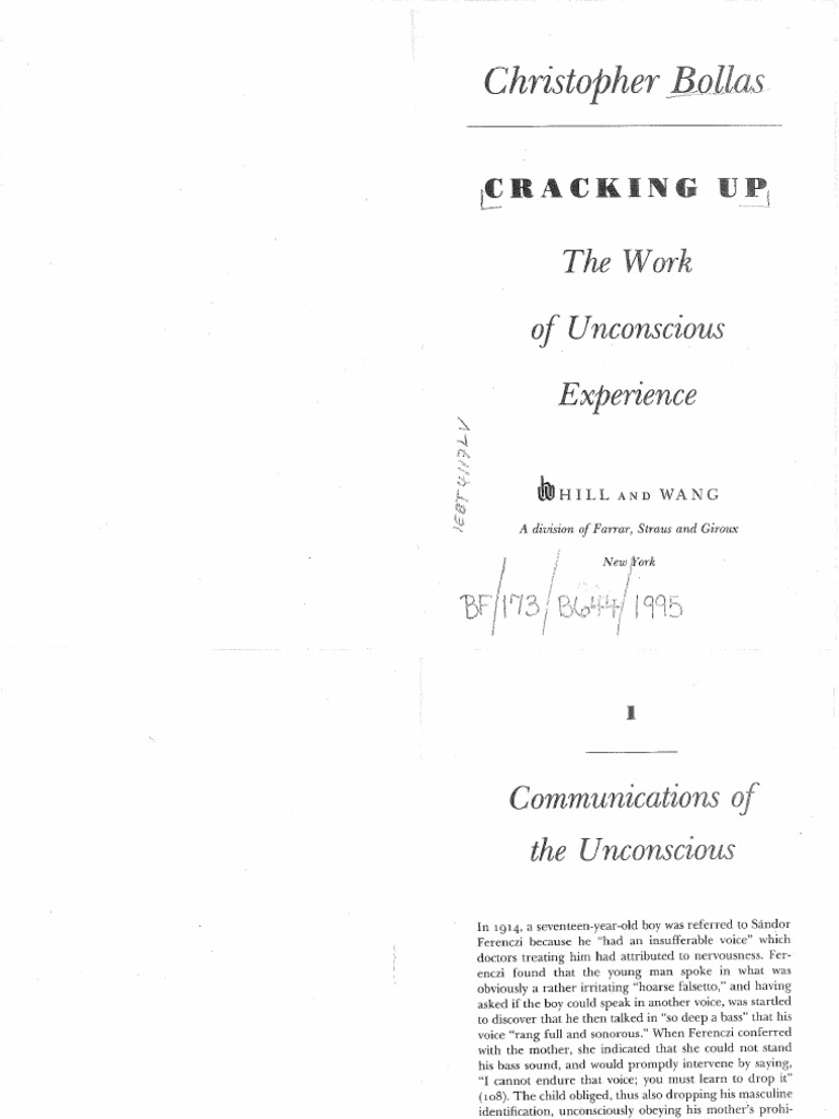 Bollas - Communications of The Unconscious | PDF