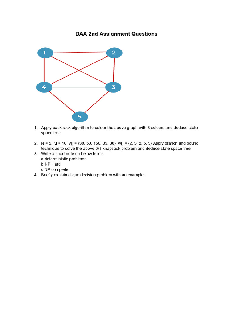 DAA 2nd Assignment | PDF