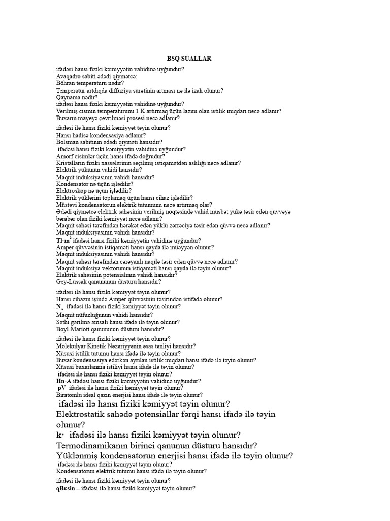 BSQ Suallar | PDF