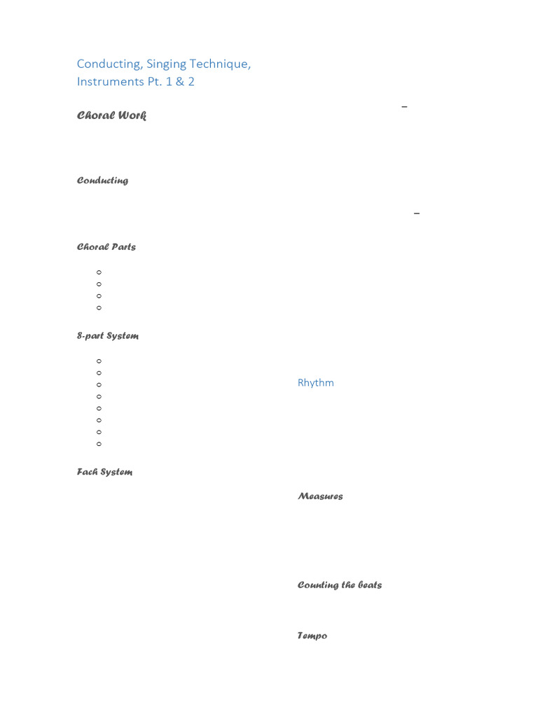 Conducting, Singing Technique, Instruments | PDF | Vocal Music | Singing