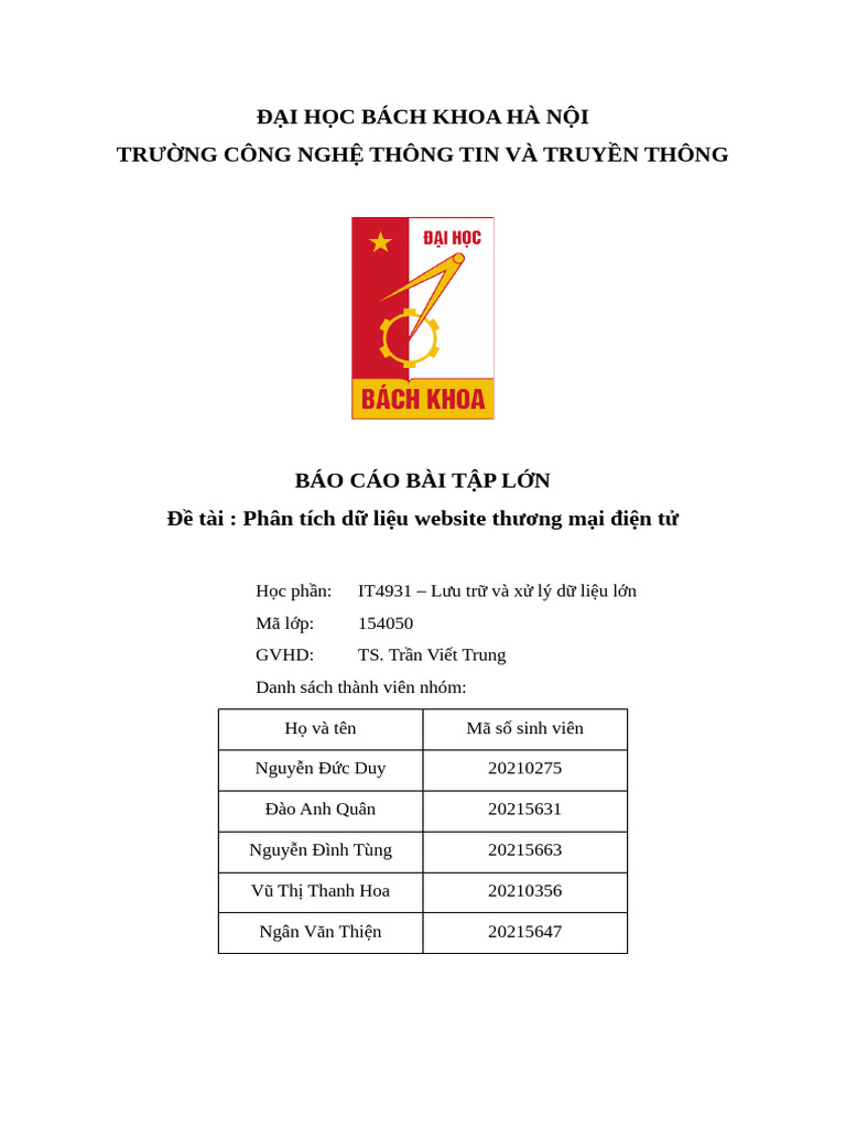 Nhom13 BaocaoBigdata | PDF