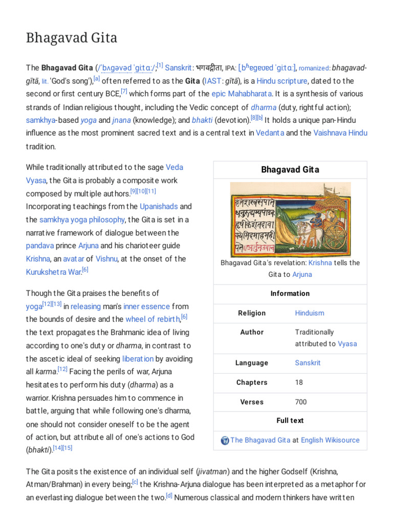 Overview of the Bhagavad Gita | PDF | Bhagavad Gita | Vedanta
