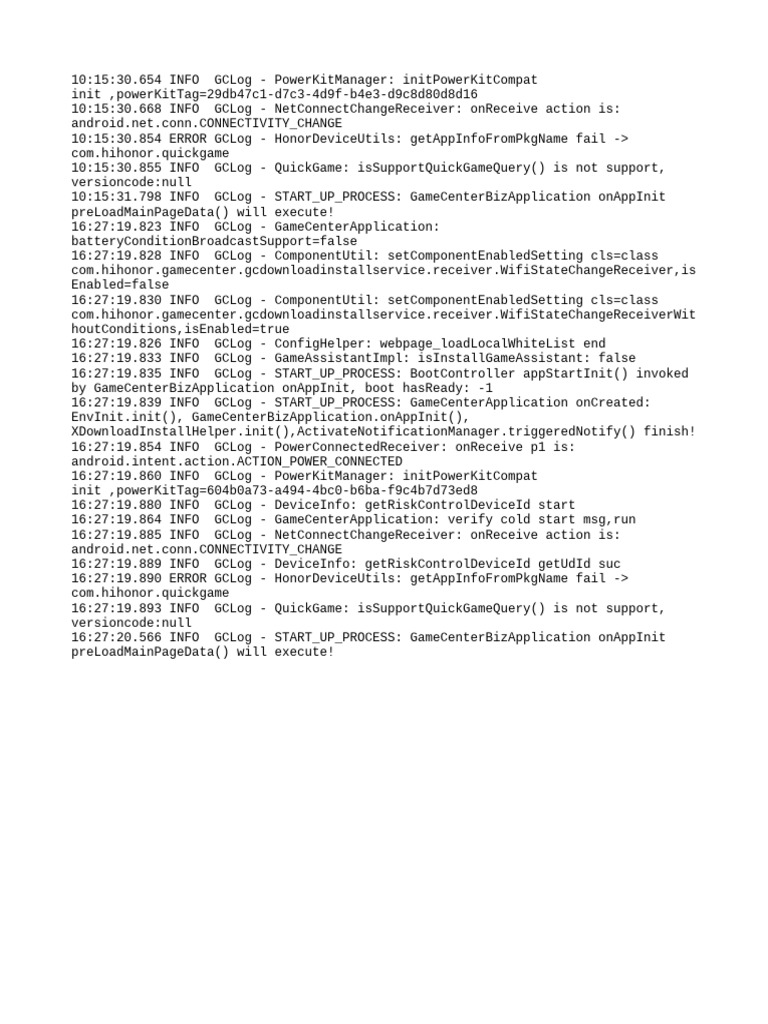 GameCenter App Initialization Logs | PDF