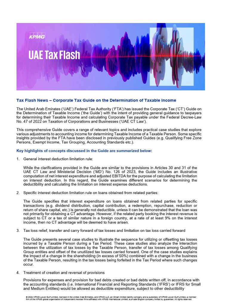 Corporate Tax Guide On The Determination of Taxable Income | PDF ...
