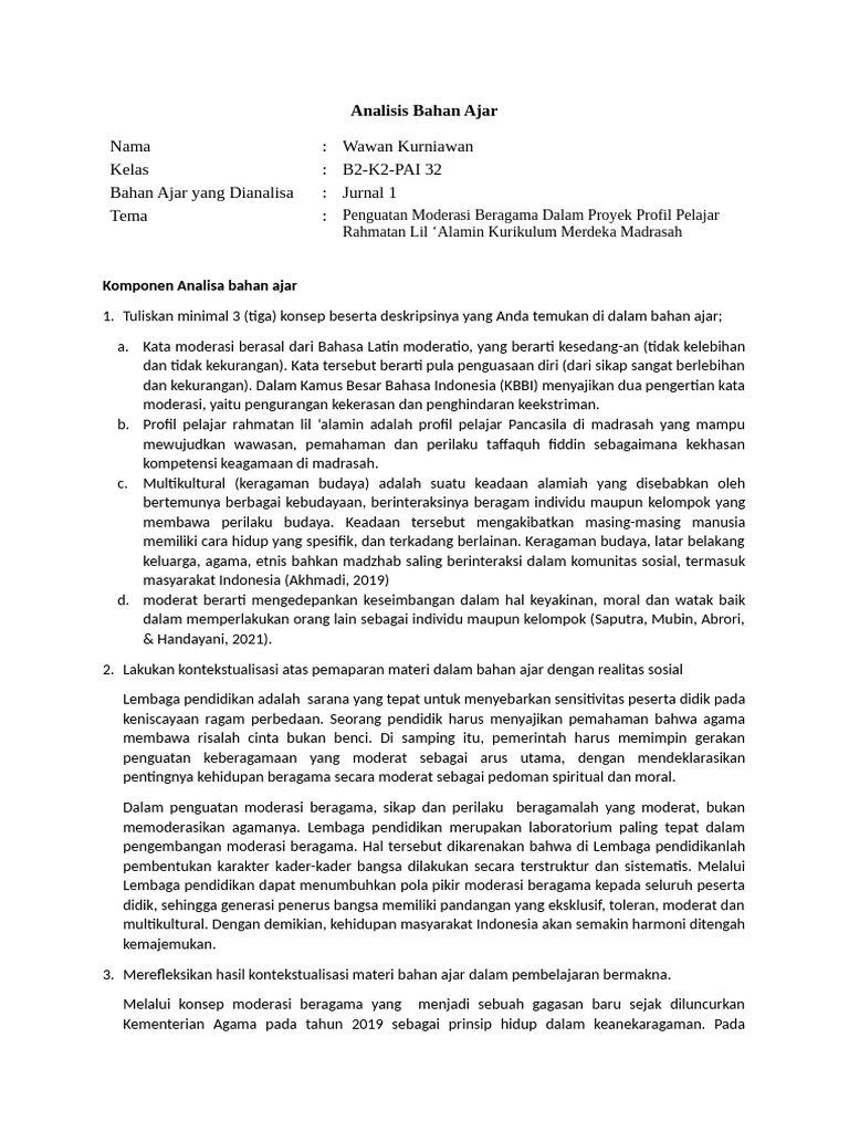 Analisis Bahan Ajar modul 6 | PDF
