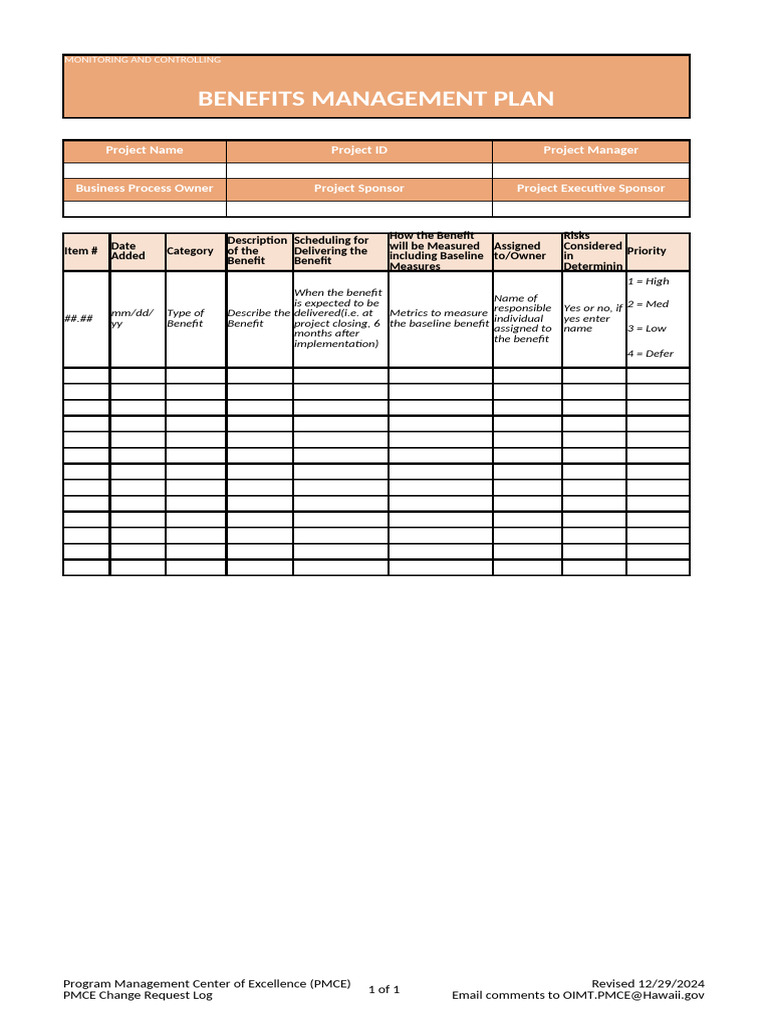 M 7+Benefits+Management+Plan | PDF